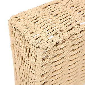 YRJJ, Toilet Paper Basket for Tank Topper,Woven Storage Box Cube Basket Bin Container, Shelf Cabinet(1pc) (12.20InInL x 8.26InInW x 3.93InInH03M)
