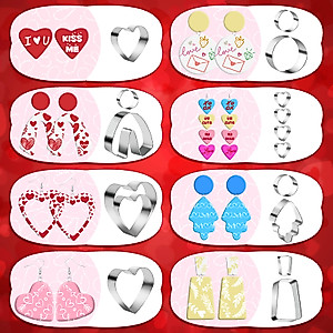 Rumia 114Pcs Polymer Clay Earring Making Kit: 6 Stencils, 9 Colors & Shapes, Tools & Accessories - Valentine's Day Gift