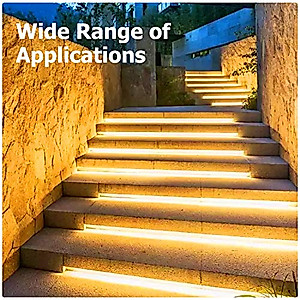 JINJUER LED Rope Lights, 50ft/15M Warm White Strip Lights with Clear PVC Jacket, Connectable and Flexible, Waterproof for Indoor Outdoor use, 110V Plugin Tape Lighting with High Brightness 450 LEDs