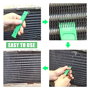 Yishem 7 Pcs Air Conditioner Fin Cleaner Set Air Conditioner Condenser Fin Comb Straightener Comb Fin Cleaning Brush Refrigerator Coil Cleaning Whisk Brush Metal Fin Evaporator Radiator Repair Tool