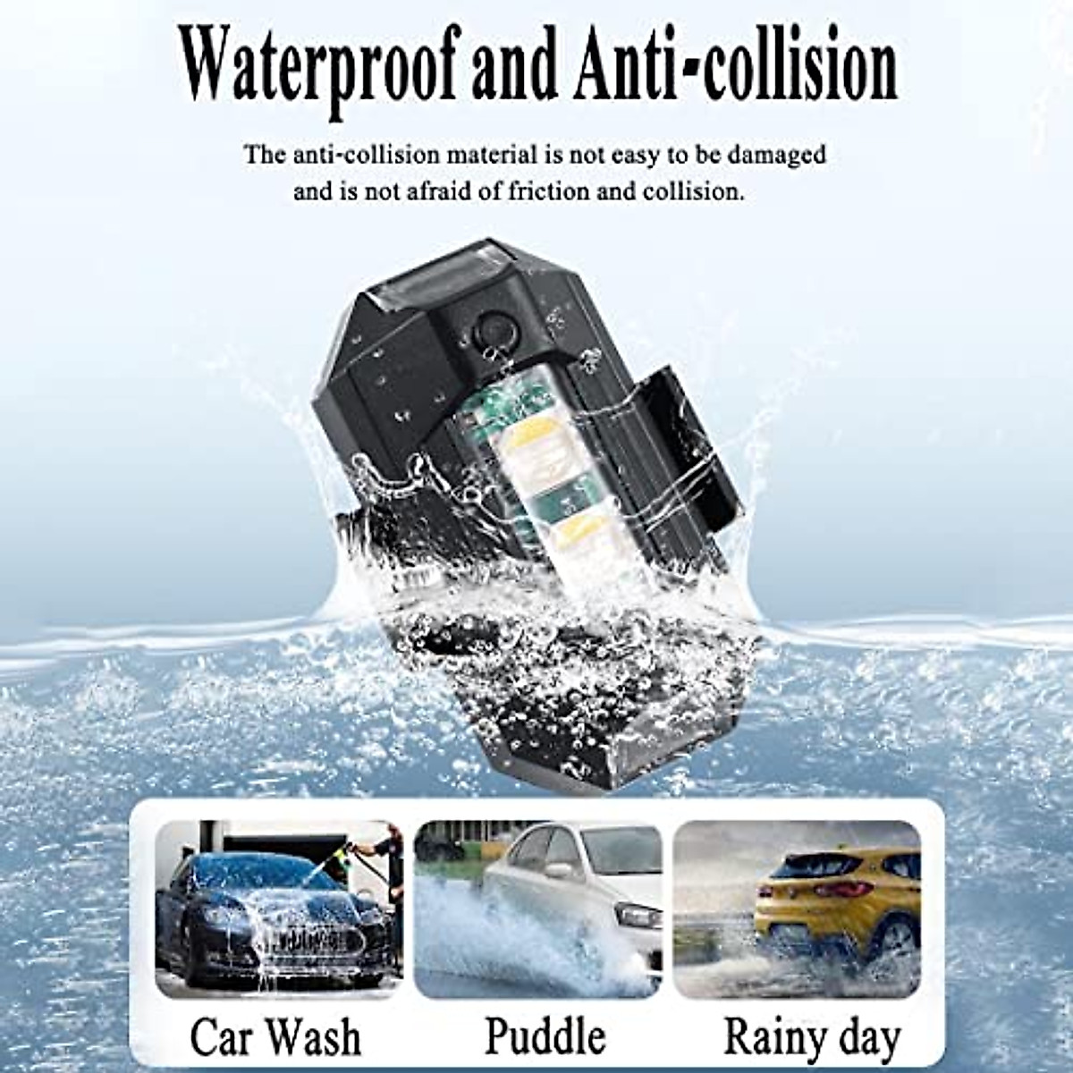 4PCS LED Strobe Lights 7 Colors Drone Anti-Collision Lights Rechargeable Night Warning Light for Car Motorcycle Aircraft RC Boat