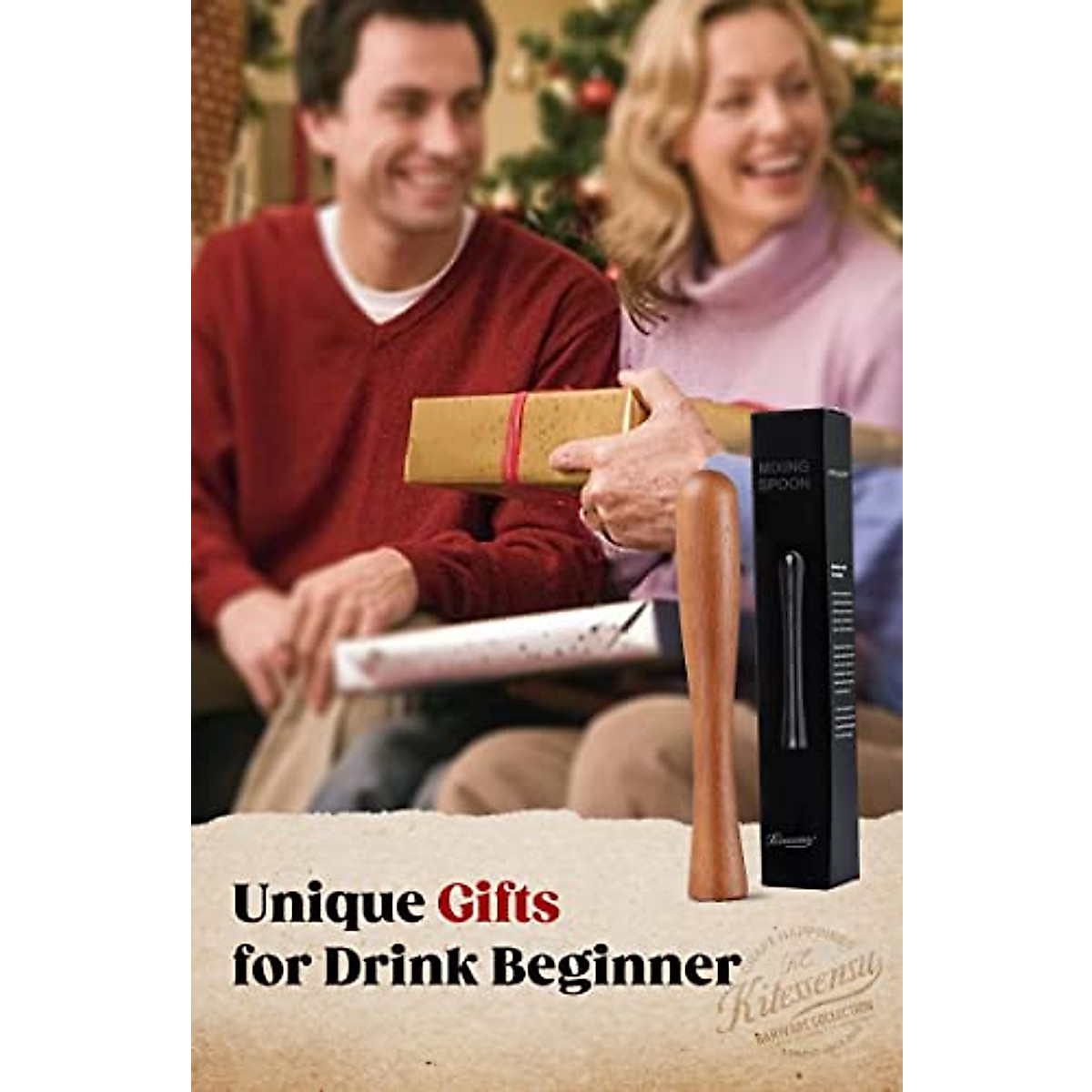 KITESSENSU Wooden Muddler, Durable Wood Ice Crusher Muddler for Cocktails, Excellent Choice for Mojitos, Caipirinhas, Fruits, Herbs, Spices Based Drinks