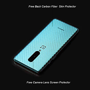 Ibywind Screen Protector For OnePlus 8,with 2Pcs Flexible TPU Film,1Pc Camera Lens Protector,1Pc Backing Carbon Fiber Film [Fingerprint Reader,Easy to install]