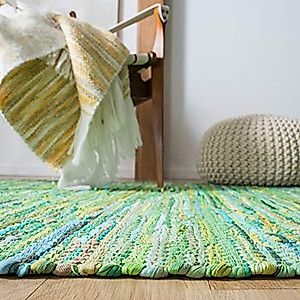 SAFAVIEH Montauk Collection 3' x 5' Green MTK251Y Handmade Flatweave Cotton Area Rug