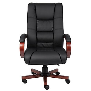 BOSS Office Products High Back Executive Wood Finished Chairs