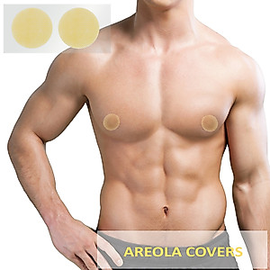Confidence Bodywear Men’s Nipple Covers - Gynecomastia Concealment, Hypoallergenic Adhesive, 50-Pack