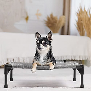Dog Cot Bed Elevated Dog Bed Cooling Dog Raised Bed with Washable & Breathable Mesh Indoor & Outdoor 25 Inch Dog Cots for Small Dogs