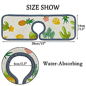 Kitchen Faucet Absorbent Mat 2 Pieces Cacti Palants Faucet Sink Splash Guard Bathroom Counter and RV,Faucet Counter Sink Water Stains Preventer