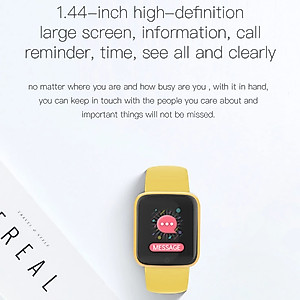 Smart Watch 1.44inch Touch Screen Fitness Watch Waterproof Heart Rate Sports Pedometer, Fitness Sport Watch,Waterproof Watch,Blood Pressure Watch, Black