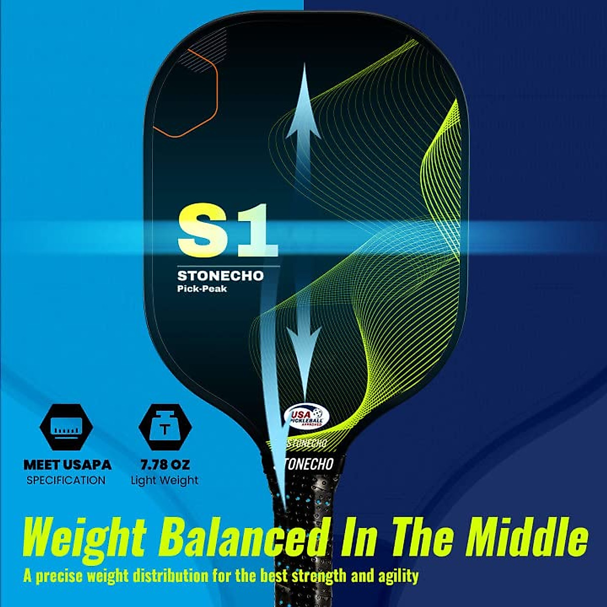 Pickleball Paddles, Pickleball Set, USAPA Approved Best Pickleball Rackets Fiberglass Face, Thicker Polypropylene Honeycomb Core, Lightweight Pickleball Paddles Set of 2 & 4 Indoor Outdoor balls & Bag