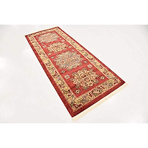 Unique Loom Sahand Collection Traditional Geometric Classic Red Runner Rug (2' 7 x 6' 7)