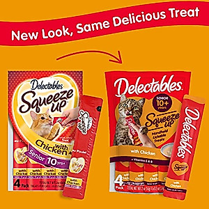 Hartz Delectables Squeeze Up Senior 10+ Interactive Lickable Wet Cat Treats