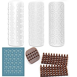 CHUMIRRY KIDS Clay Texture Roller, Alphabet Stamps for Clay, Stamp Letters for Clay, Clay Slab Roller, Silk Screen for Polymer Clay, Texture Roller for Polymer Clay Earrings Tools