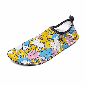 Men's Women's Cute Colorful Rubber Duck Water Shoes Barefoot Quick Dry Slip-on Aqua Socks for Yoga Beach Sports Swim surf