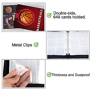 900 Pockets Basketball Card Binder Sleeves for Basketball Trading Cards, Carring Case with Basketball Card Sleeves Album Card Holder Protectors for Football Baseball Sports Card