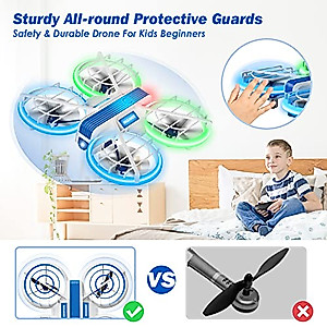 Cool Toys Gifts for Boys Girls Teenagers,Mini Drone for Kids with LED Lights,Indoor Small Quadcopter with 3D Flips,Headless Mode and 2PCS Modular Batteries,Upgraded Guards for Beginners