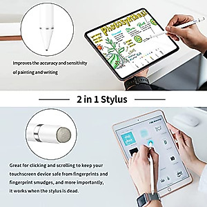 Active Stylus Digital Pen for Touch Screens, Rechargeable 1.5mm Fine Point Stylus Smart Pencil Compatible with iPhone/iPad Pro/Mini/Air/Android and Most Tablet with Glove