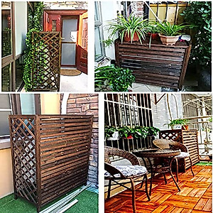 YPINKZ Outdoor Privacy Fence Panels Decorative Air Conditioner Fence Screens,Wood Fencing for Garden Patio Lawn 33.5"x29.5" 39.4"x37" 47"x39.4" (Size : 110x50x85cm(43.3x20x33.5in))