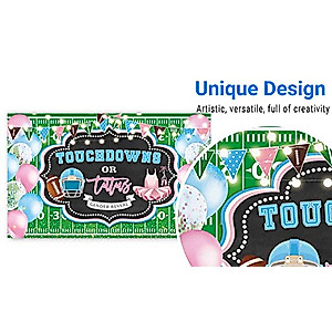 Funnytree Touchdowns or Tutus Gender Reveal Backdrop American Football Theme Pregnant Announcement Gender Neutral Party Supplies Baby Shower Banner Decoration Photo Booth Prop Background