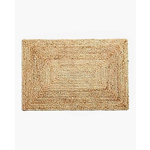 Jaipur Special Hausattire Jute Braided Placemats 13x19 Inches - Natural, Farmhouse Reversible Woven Mats for Kitchen & Dining Table (Set of 4)