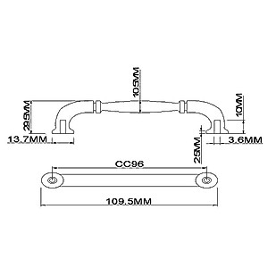 Richelieu Hardware BP2373796BB Hudson Collection 3 3/4-inch (96 mm) Center-to-Center Burnished Brass Traditional Curved Cabinet and Drawer Pull Handle for Kitchen, Bathroom, and Furniture
