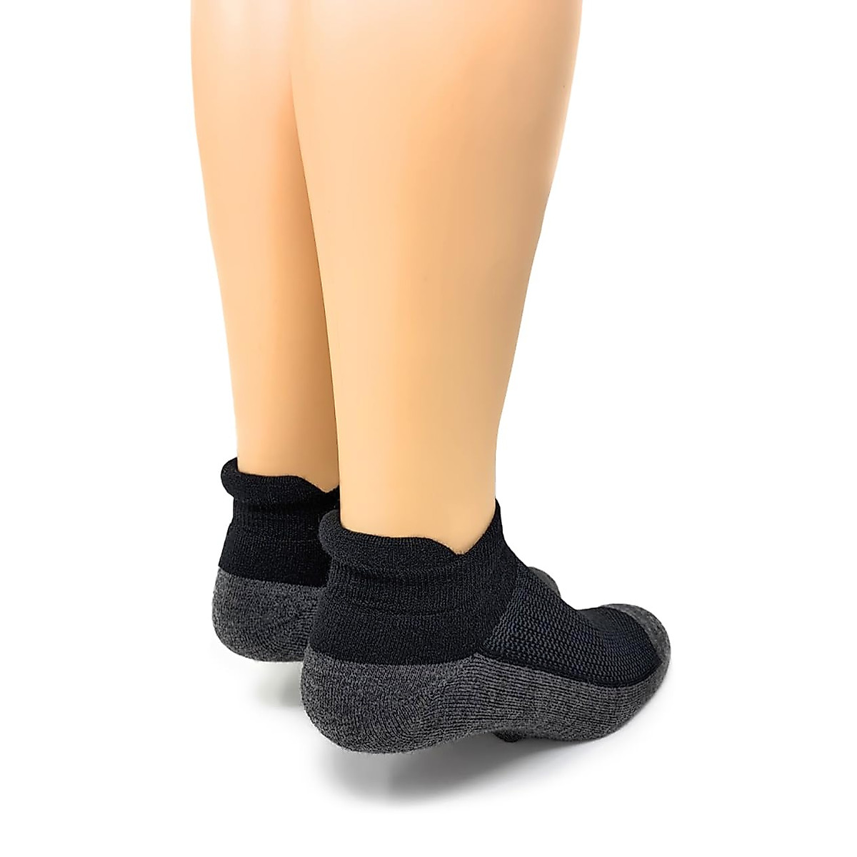 Warrior Alpaca Socks - Unisex High Performance Cross Trainer Athletic Socks (Large, Black/Grey Ankle)