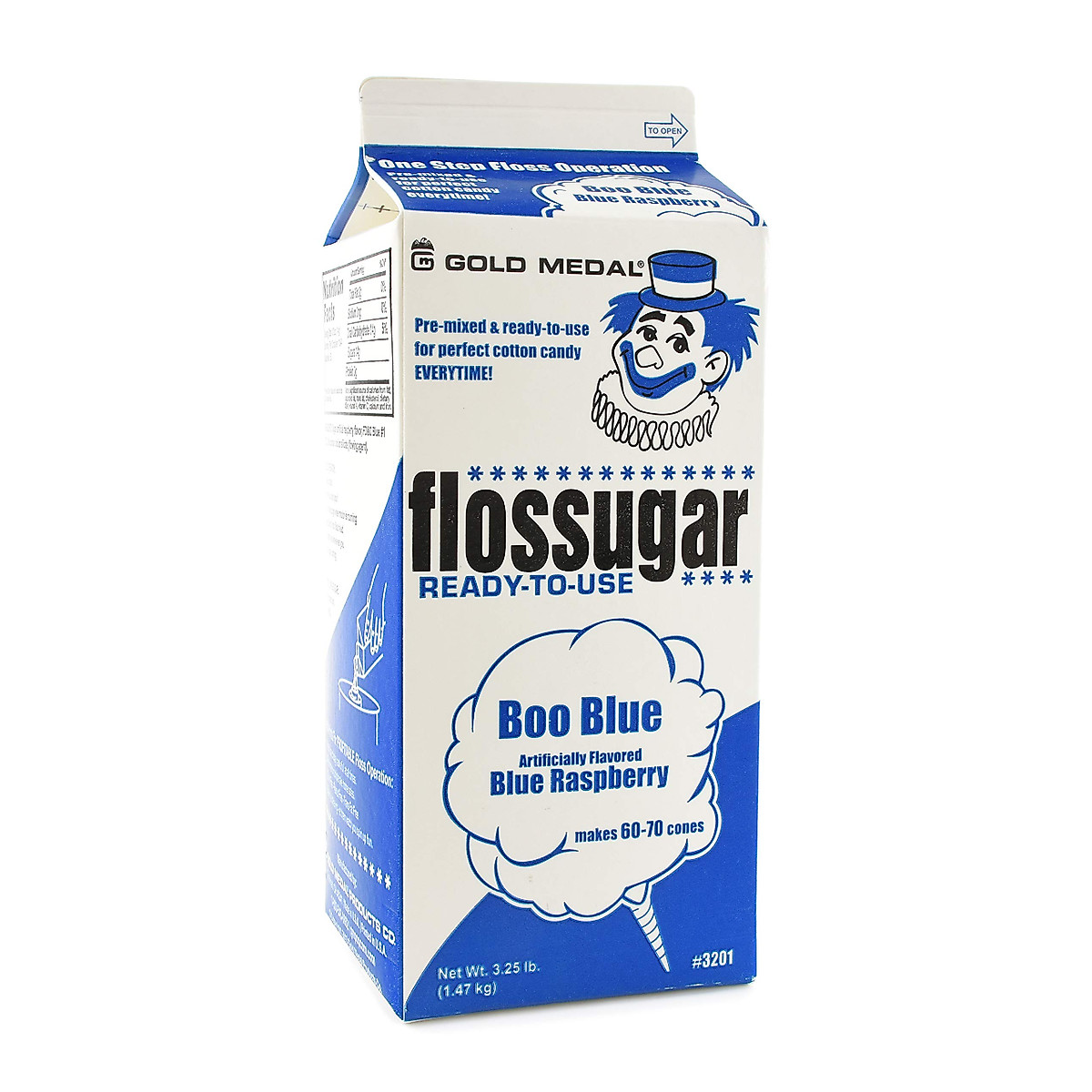 Gold Medal Mix & Match Cotton Candy Flossugar, 52 oz - 1/2 Gallon, 6 Pack