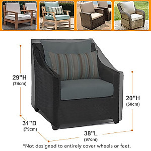 Karwo Patio Chair Covers, 600D UV Coated Heavy Duty rip-Stop and Waterproof Lounge Deep Seat Covers for Lawn Patio Outdoor Furniture (2 Pack- 38”Wx31”Dx29”H)