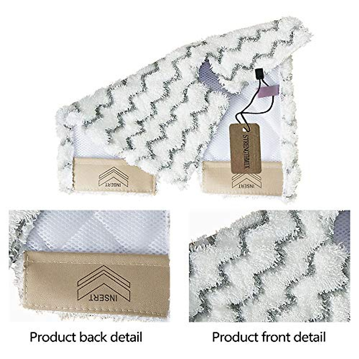 2-Pack Replacement Steaming Mop Pads for Shark Lift-Away Pro Steam Pocket Mop & Genius Steam Pocket Mop Series|Compare to Shark Part XTP184