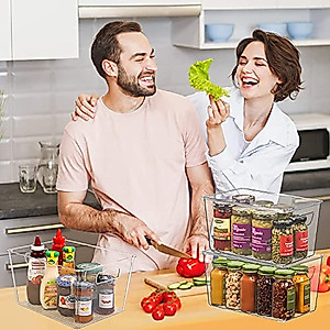 KOKITEA Clear Storage Bins With Lids, 4 Pack Plastic, Stackable Food Storage Organizer Bins For Kitchen Organization, Pantry And Fridge