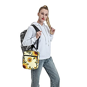 Sunflowers Lunch Bag for Kids boys girls Women Men,Reusable Insulated Lunch Box,Large Capacity Tote Bag for School, Work, Picnic, Travel (Sunflowers, One Size)