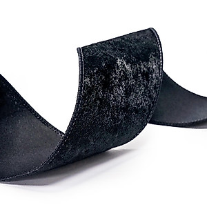 Black Velvet Ribbon 2.5 Inch x 10 Yards for Christmas Tree Topper Home Decoration Wreath Gift Wrapping DIY Craft