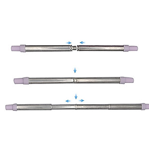 Hoshen Stainless Steel Portable Telescopic Straw, Two-In-One Detachable Telescopic Straw, Detachable, Reusable Straw With Shell, With Cleaning Brush - Deep Pink