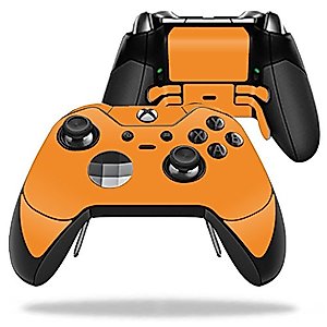 MightySkins Skin Compatible with Microsoft Xbox One Elite Wireless Controller case wrap Cover Sticker Skins Solid Orange