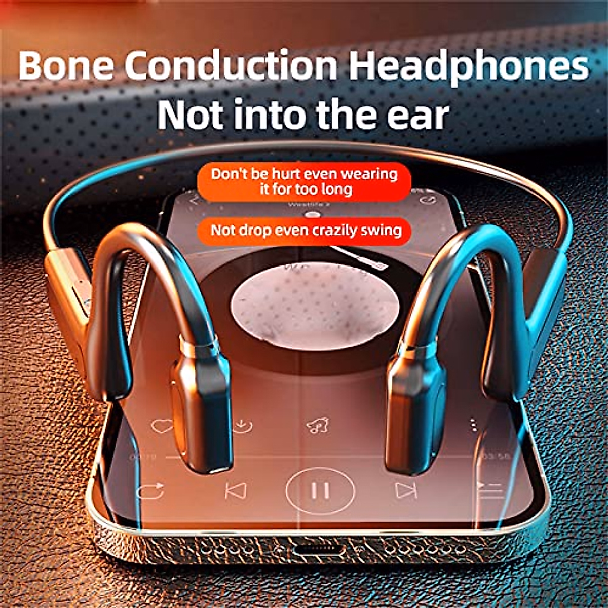 2022 G1 Wireless Bluetooth 5.1 Headset Concept Bone- Conduction Surround Sound Waterproof Headset (Black)
