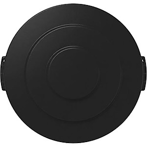 SPARTA Bronco Trash Can Lid, Round Waste Container Cover, Polyethylene, 10 Gallons, Black, (Pack of 6)