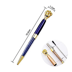 12 Fancy Crystal Crown Ballpoint Pens,Fun Nice Cool Jewel Bulk Set for Women Girls Wedding Top School Desk Office Supplies (A)