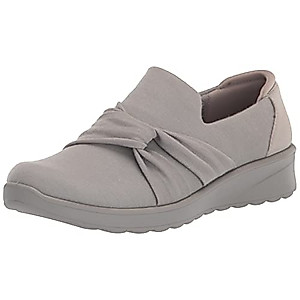 BZees Women's Glimmer Slip-Ons Loafer, Silver Smoke Shimmer, 6.5 Wide