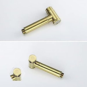 MINJING Wall Mounted Bidet Sprayer Kit for Toilet Toilet Shower Spray Mixer Set Brushed Gold with Shower Hose Bidet Attachment Faucet Sprayer Kit for Toilet,B