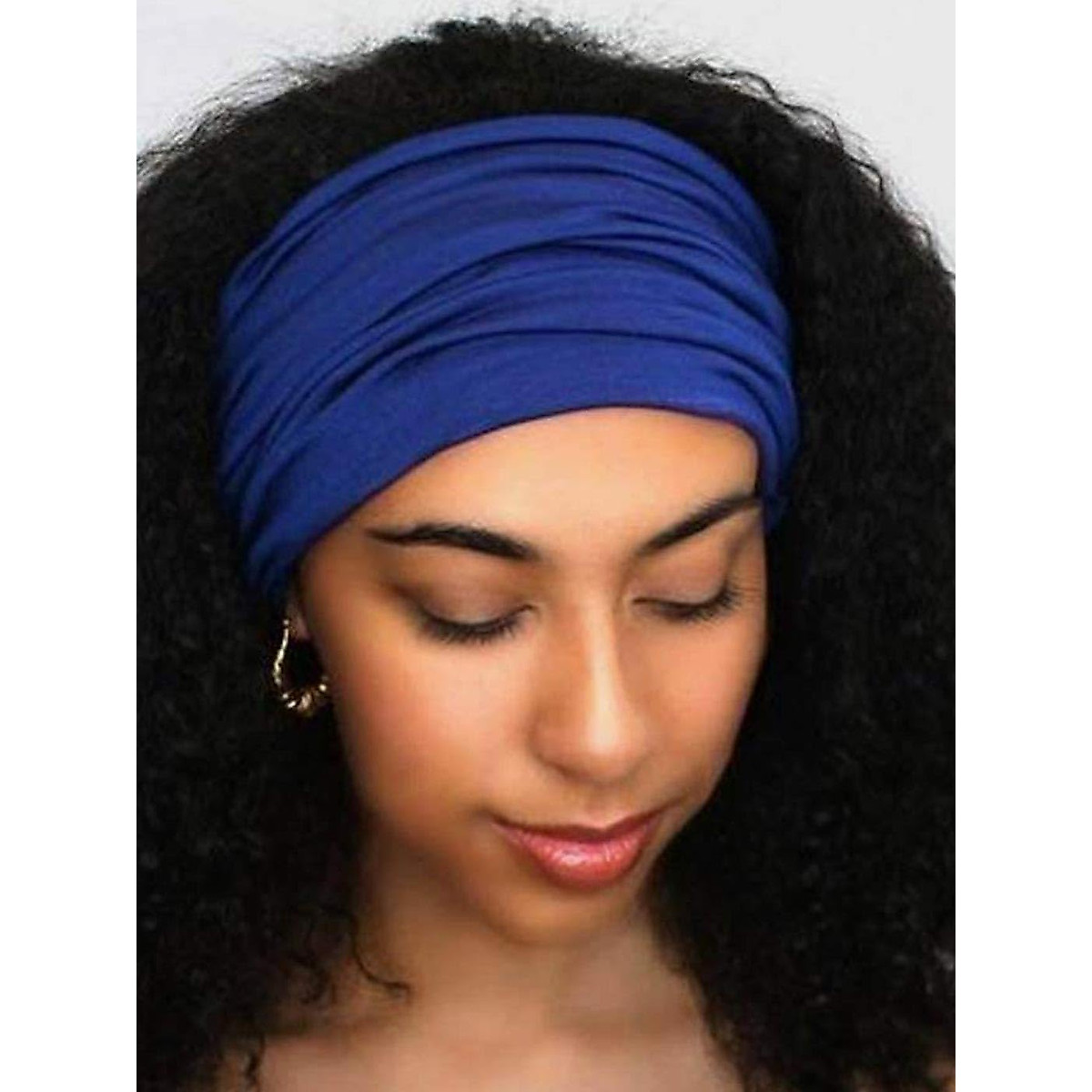 Fashband Boho Headbands Black Extra Wide Headband African Head Wraps 5 Pcs Wide Stretchy Hair Accessories for Women