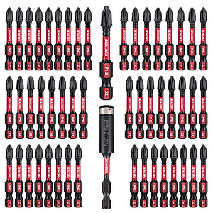 Geinxurn Impact Tough #2 Phillips 2 in. Insert Driver Bits,50Pack PH2 Screwdriver Bits Set with 1Pcs Impact Bit Holder,Bulk