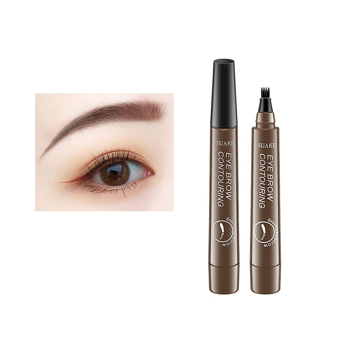 Liquid Eyebrow Pen - Upgrade Eyebrow Pencil TattooPen, Eyebrow Makeu, Long Lasting, Waterproof and Smudge-proof (Dark brown#2)