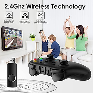 EasySMX Bluetooth Game Controller for Switch/PC/iPhone/Android,Switch Pro Controllers with Phone Clip,Wireless Remote Gamepad with Led Light/Programmable/Motion Control/Vibration/Turbo/Wakeup