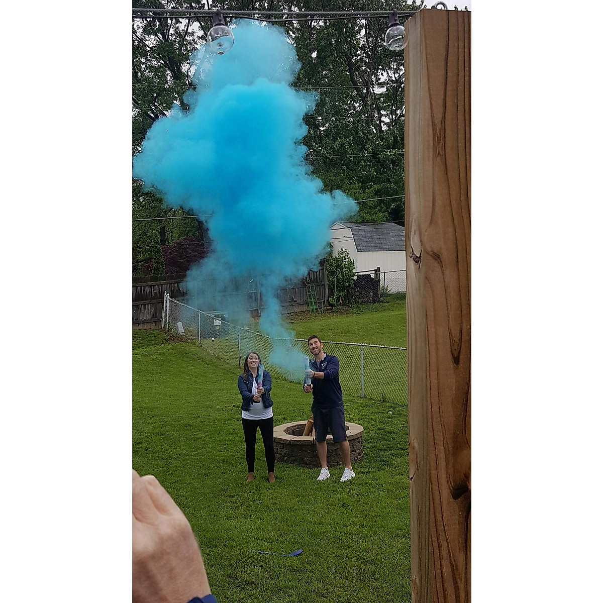 Gender Reveal Surprise Powder Cannons Bundle, 16 Inch, Non-Toxic, 2 Blue Powder Dispensers Plus 8 Free Gender Reveal Party Balloons Decorations