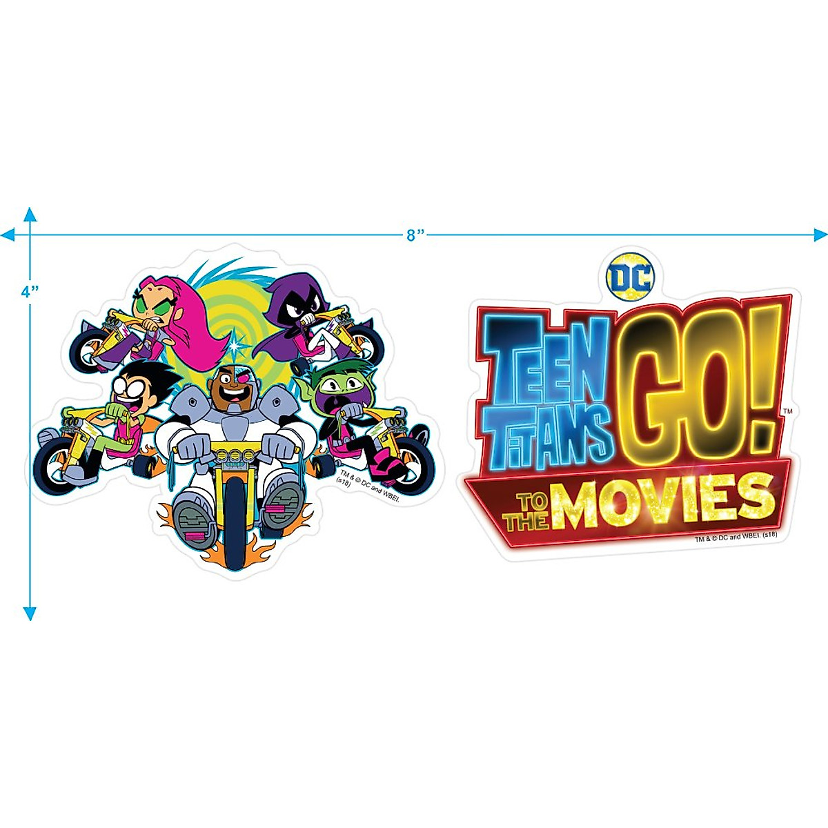 Popfunk Teen Titans Go! to The Movies Hollywood Youth T-Shirt & Stickers (Small)