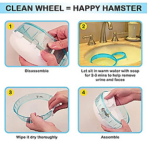 Silent Hamster Wheel, Super Quiet 8.3 Inch Hamster Exercise Wheel with Firm Bearing Lock and Stand, Hamster Cage Runner Wheels Accessories for Hamster Tiny Gerbil Mice or Other Small Animals