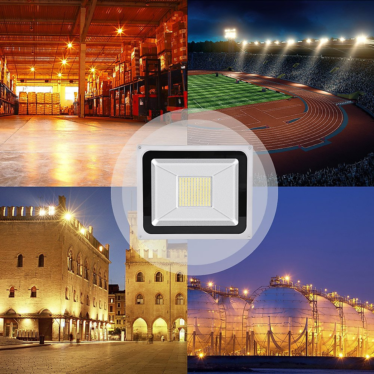 Viugreum 100W LED Flood Light, Waterproof IP65 Outdoor Work Lights, 110V 8000LM Daylight White(6000K), Super Bright Security Floodlights, Wall Lights for Garage, Garden, Yard