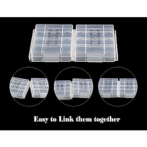 Whizzotech AA/AAA Cell Battery Storage Case/Holder with Charge Reminder Markings Clear Color (6 Pack)