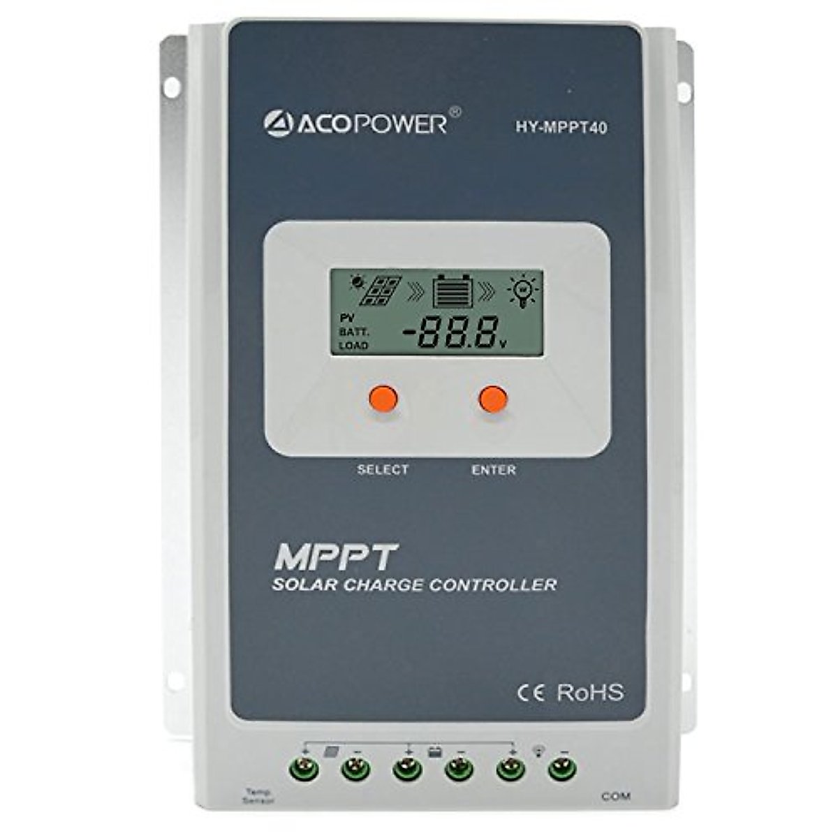 ACOPOWER 40A MPPT Solar Charge Controller 100V Input HY-MPPT40A with LCD Display