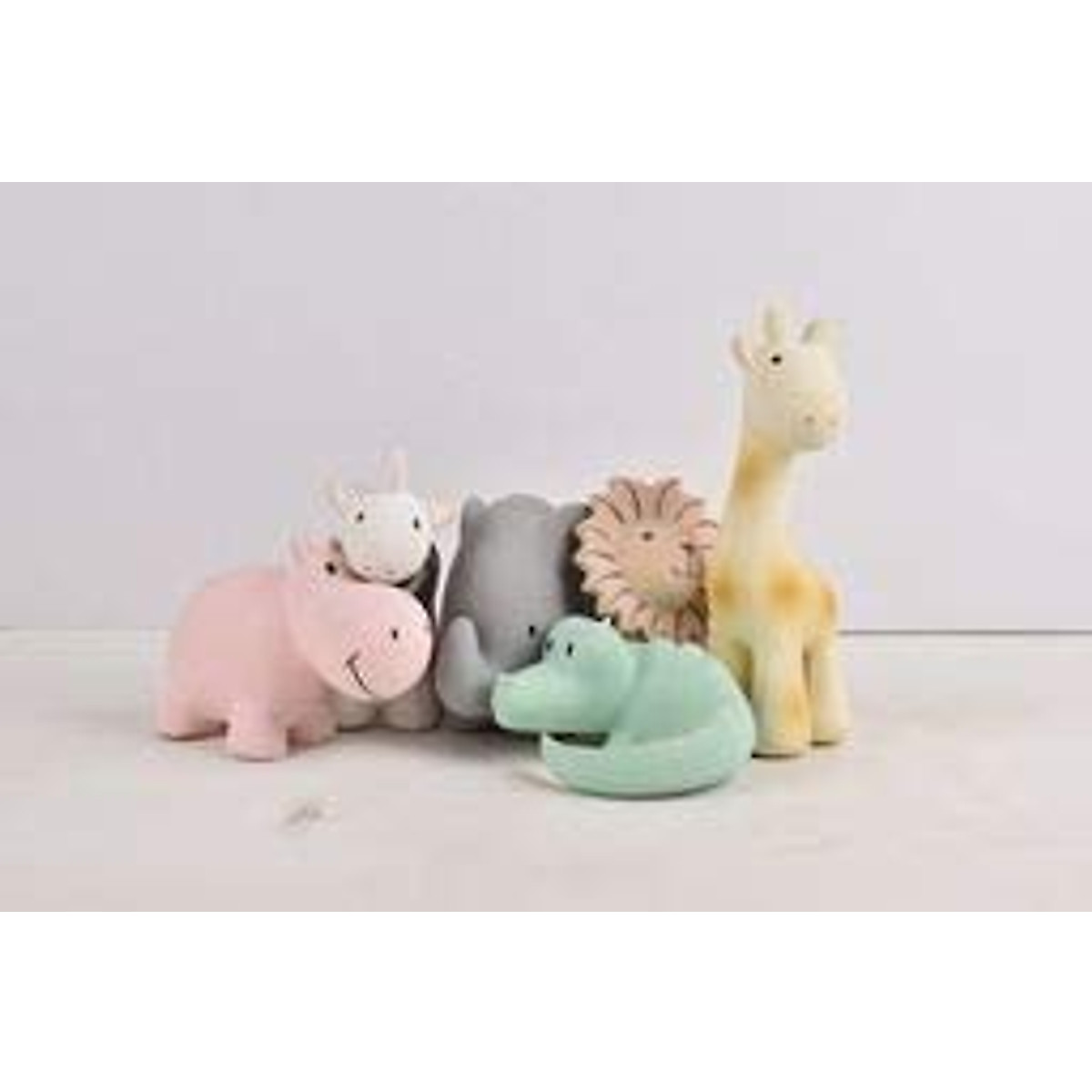 Tikiri Toys Rubber Elephant Rattle, Teether & Bath Toy, Organic Natural Rubber, Ages 6 Months & UP